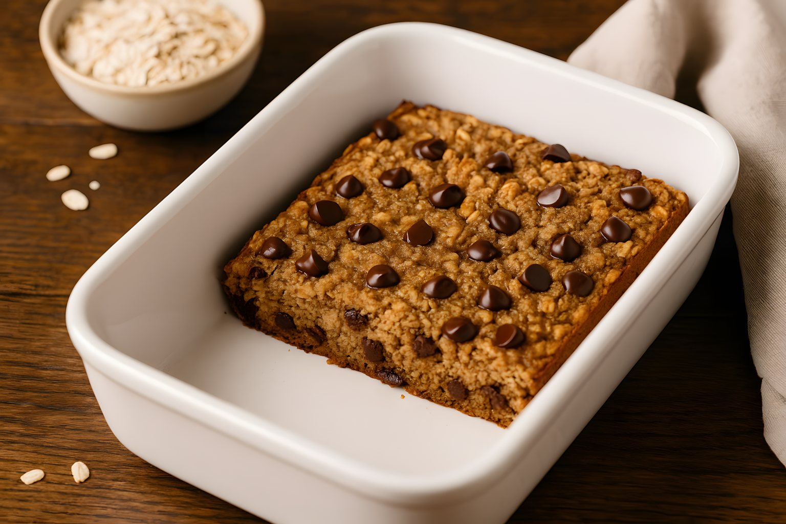 Almond Pulp Chocolate Chip Baked Oatmeal